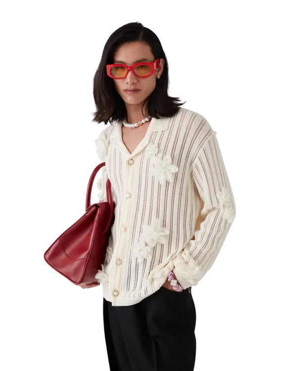 Casablanca Flower Lace Knit Shirt
