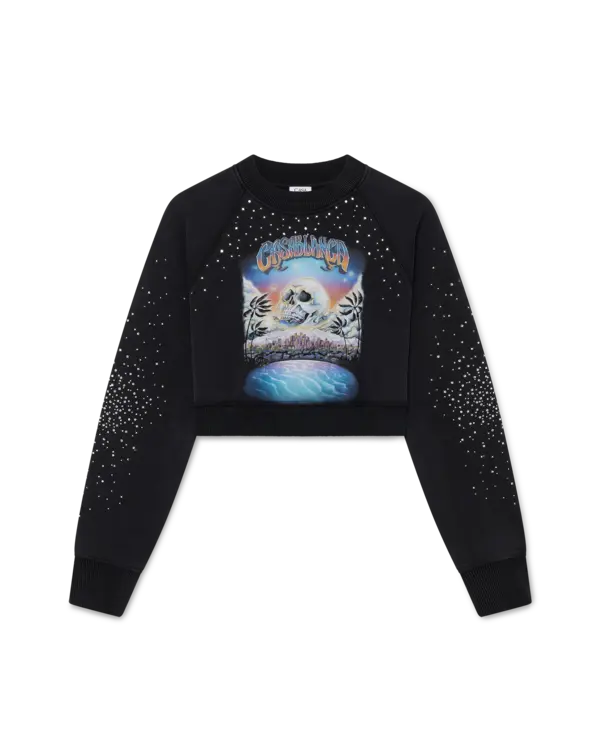 Casablanca La Prémonition Crystal Embellished Cropped Sweatshirt - Multicolor