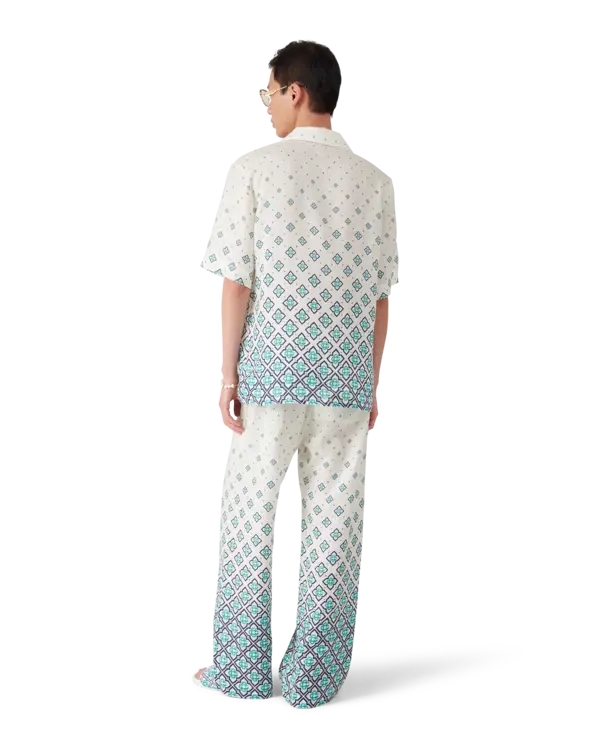 Casablanca Gradient Monogram Short Sleeve Linen Shirt - Multicolor