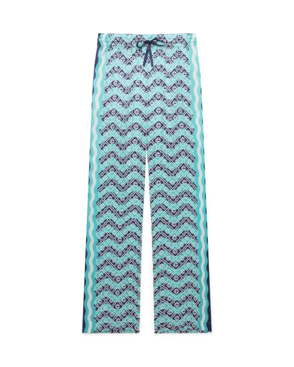 Casablanca Monogram Wave Silk Trousers