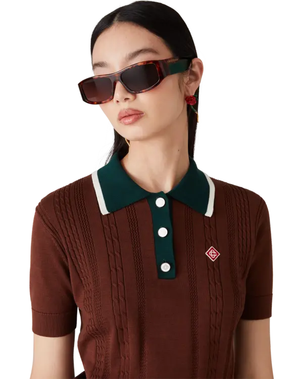 Casablanca Tortoiseshell Rectangular Sunglasses - Multicolor