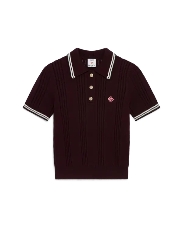 Casablanca Cotton Knit Short Sleeve Polo - Multicolor