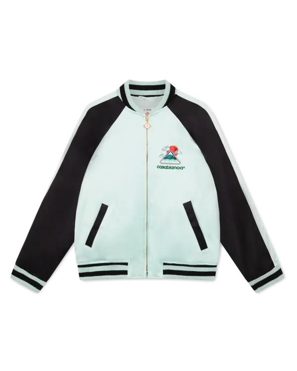 Casablanca Embroidered Satin Bomber Jacket