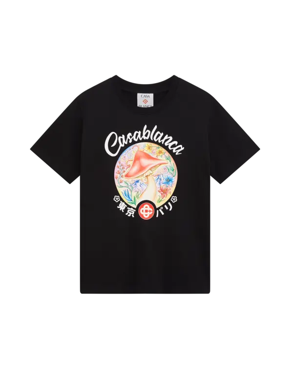 Casablanca Mushroom Emblem Short Sleeve T-shirt - Multicolor
