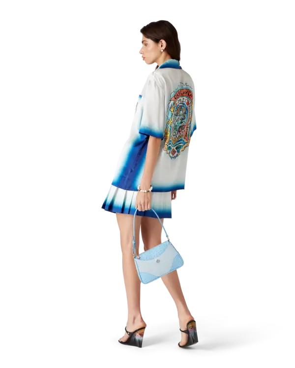 Casablanca Casa Way Skate Pleated Silk Skirt