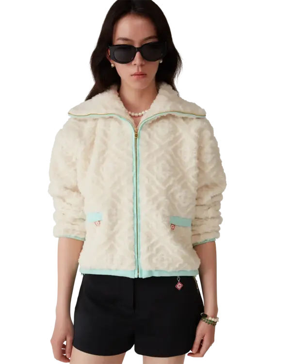 Casablanca Monogram Jacquard Fleece Jacket - Multicolor