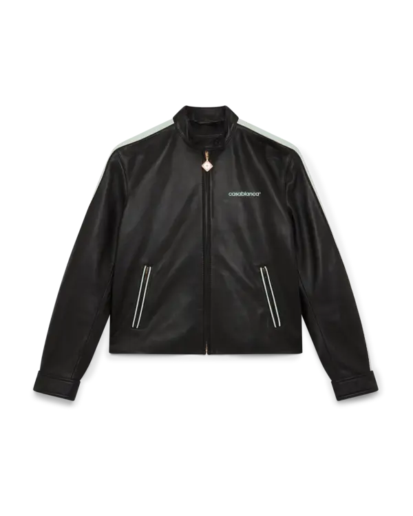Casablanca Leather Racer Jacket - Multicolor