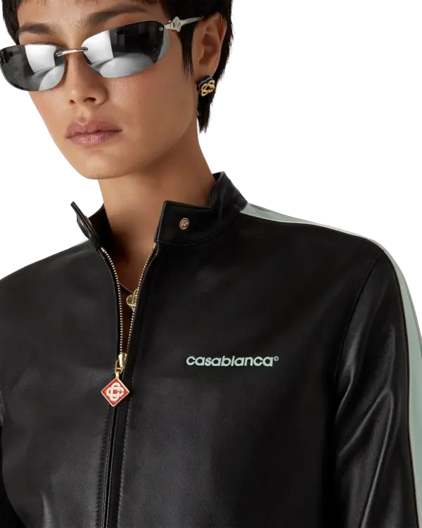 Casablanca Leather Racer Jacket - Multicolor