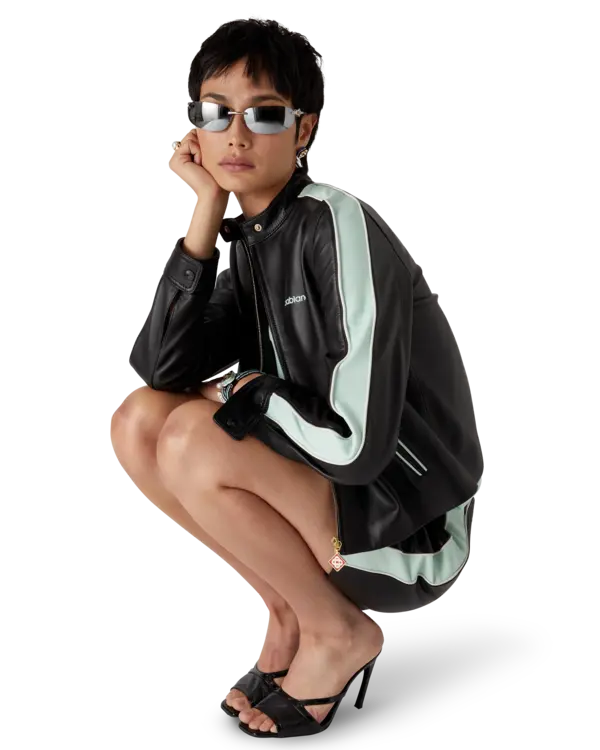Casablanca Leather Racer Jacket - Multicolor