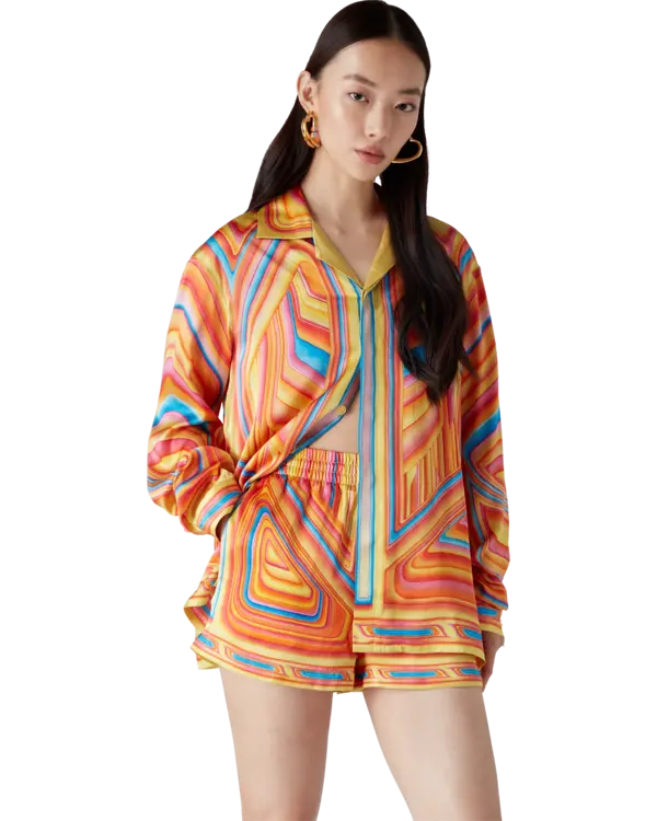 Casablanca Low Rider Silk Shorts - Multicolor