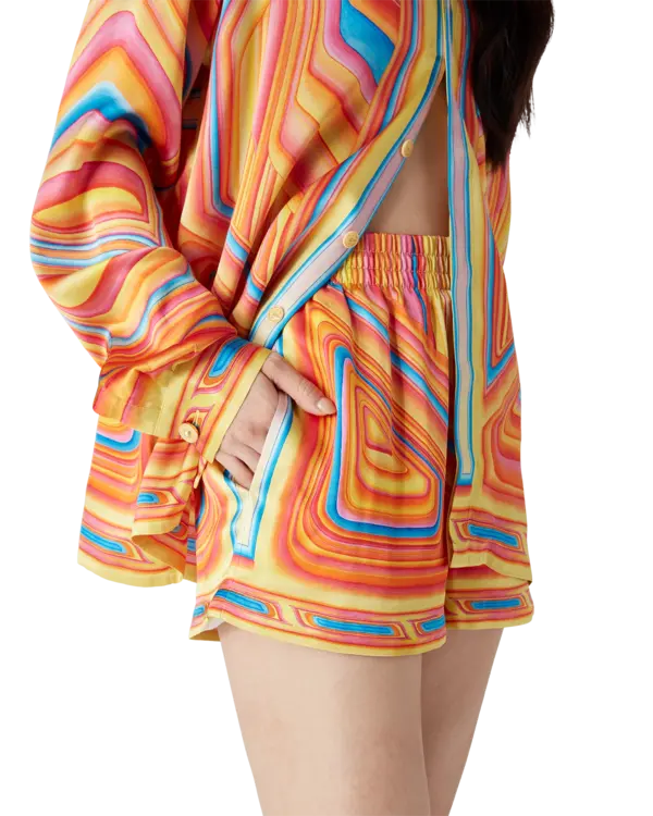 Casablanca Low Rider Silk Shorts - Multicolor