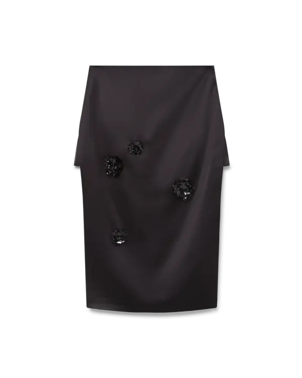 Casablanca Duchesse Satin Midi Skirt - Multicolor