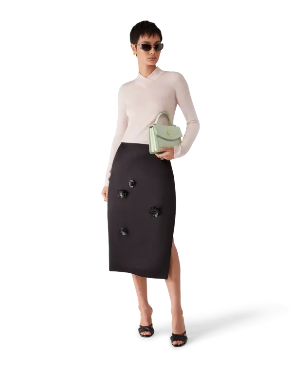 Casablanca Duchesse Satin Midi Skirt - Multicolor