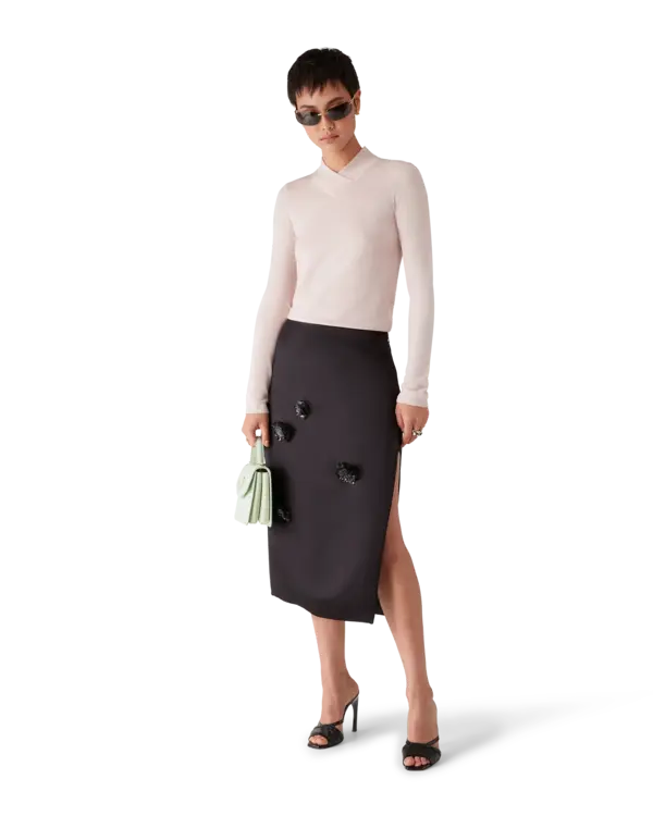 Casablanca Duchesse Satin Midi Skirt - Multicolor