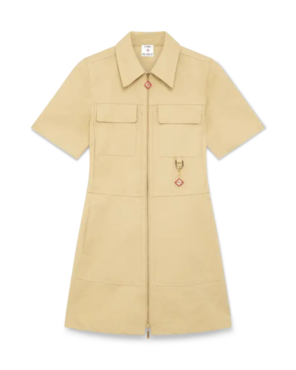 Casablanca Cotton Monogram Jacquard Mini Dress - Multicolor