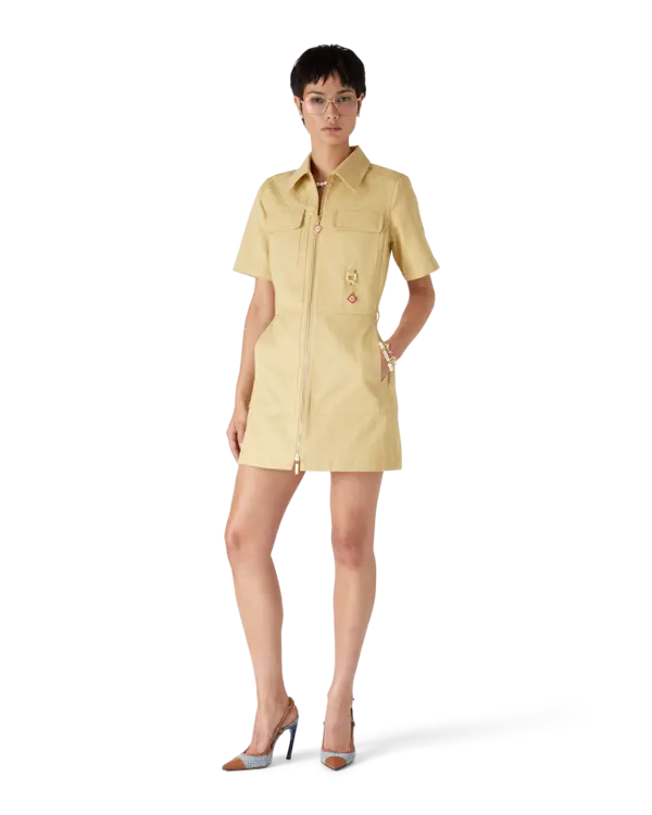 Casablanca Cotton Monogram Jacquard Mini Dress - Multicolor