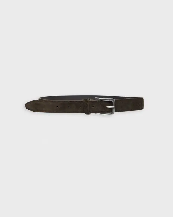 WAKAKUU Suede Belt With Tone Buckle - Silver