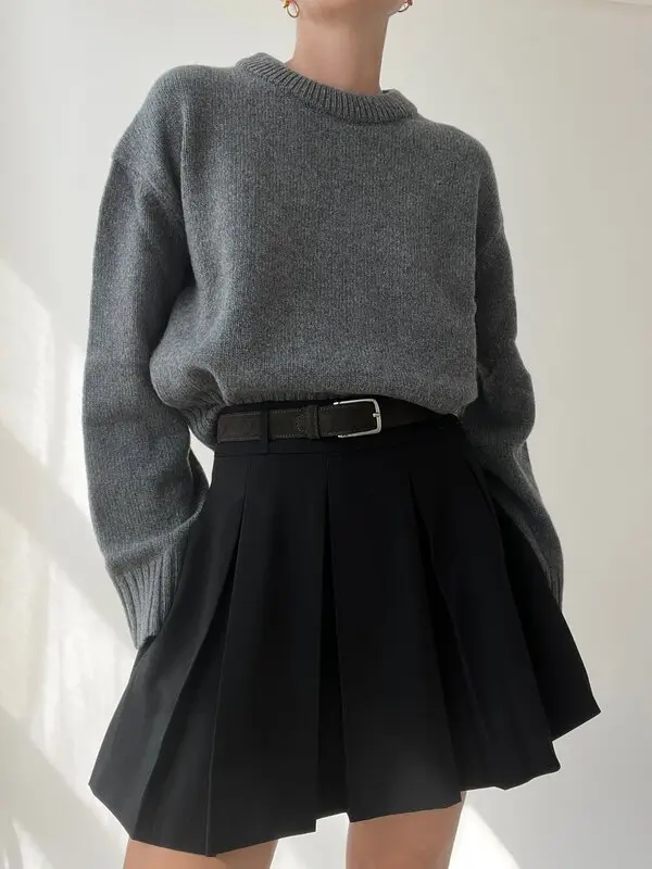 WAKAKUU Suede Belt With Tone Buckle - Silver