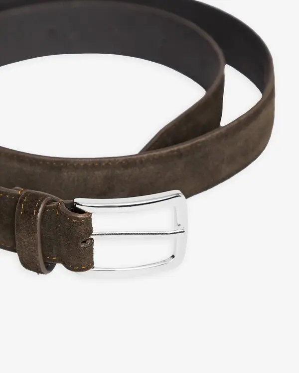WAKAKUU Suede Belt With Tone Buckle - Silver