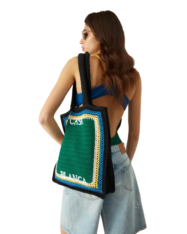 Casablanca Stripe Crochet Tote - Multicolor