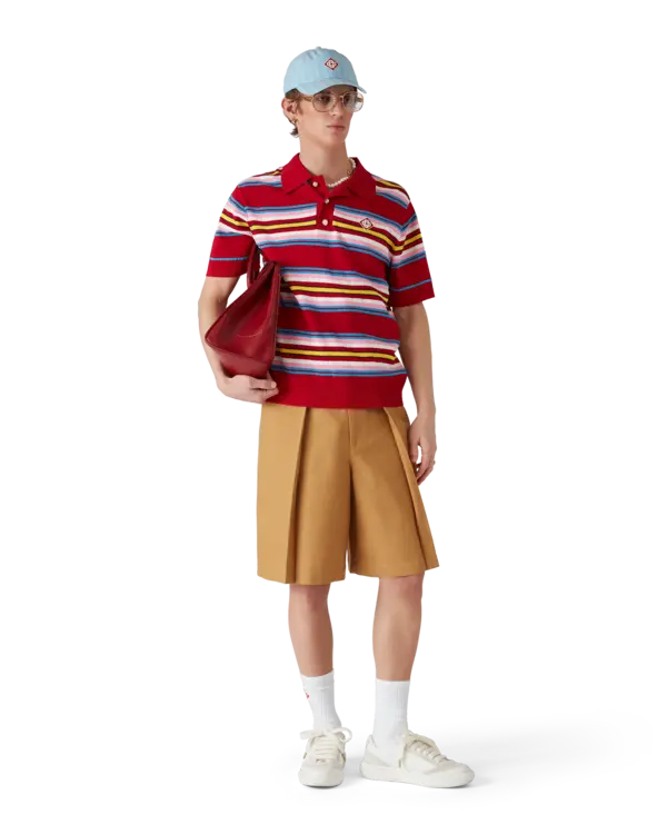 Casablanca Wool Pleated Relaxed Shorts - Multicolor