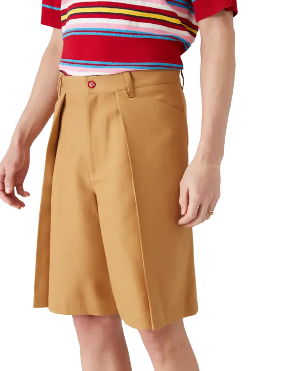 Casablanca Wool Pleated Relaxed Shorts - Multicolor