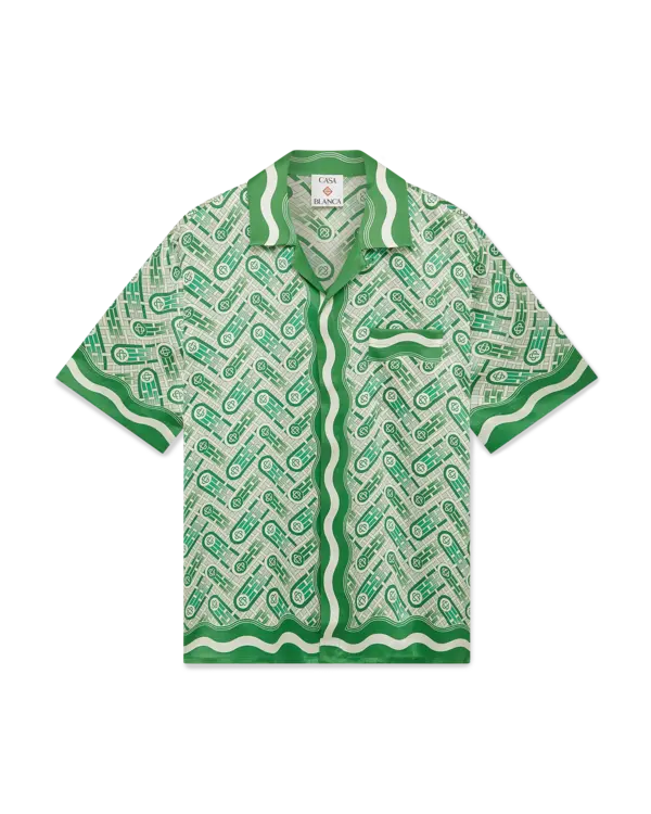 Casablanca Ping Pong Short Sleeve Silk Shirt - Multicolor