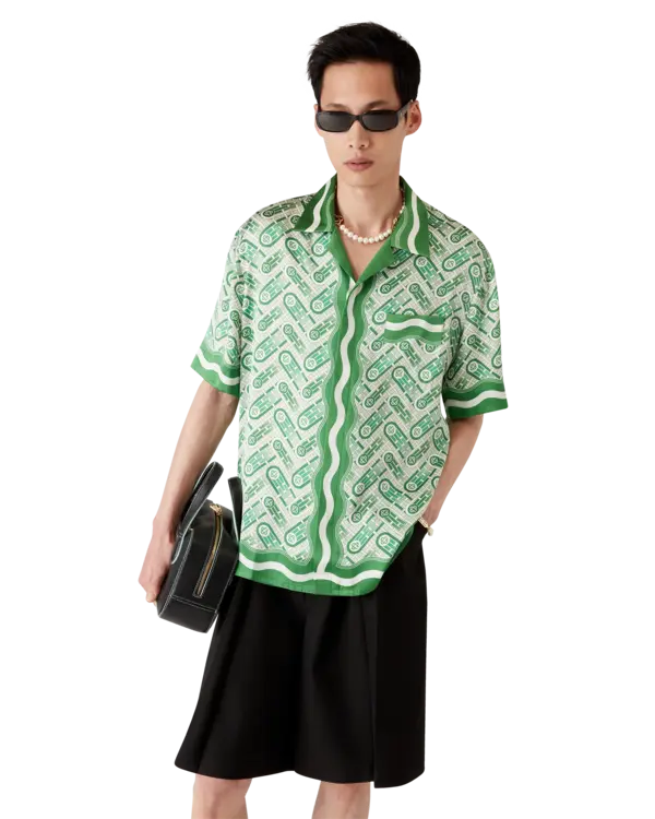 Casablanca Ping Pong Short Sleeve Silk Shirt - Multicolor