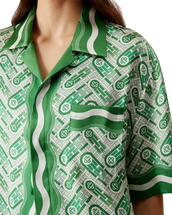 Casablanca Ping Pong Short Sleeve Silk Shirt - Multicolor