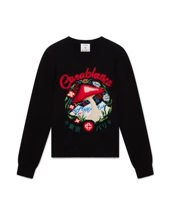 Casablanca Cotton Embroidered Mushroom Jumper - Multicolor