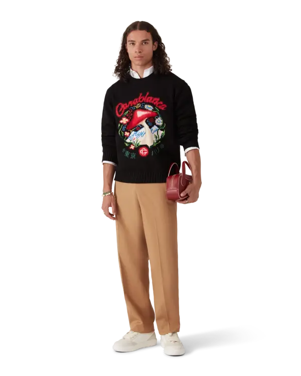 Casablanca Cotton Embroidered Mushroom Jumper - Multicolor