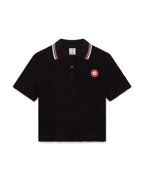 Casablanca Monogram Jacquard Towelling Polo Shirt - Multicolor