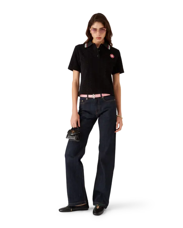Casablanca Monogram Jacquard Towelling Polo Shirt - Multicolor