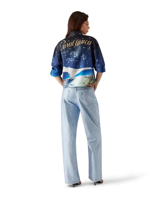 Casablanca Vol De Nuit Long Sleeve Silk Shirt