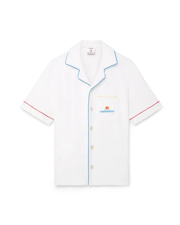 Casablanca Monogram Jacquard Short Sleeve Towelling Shirt - Multicolor