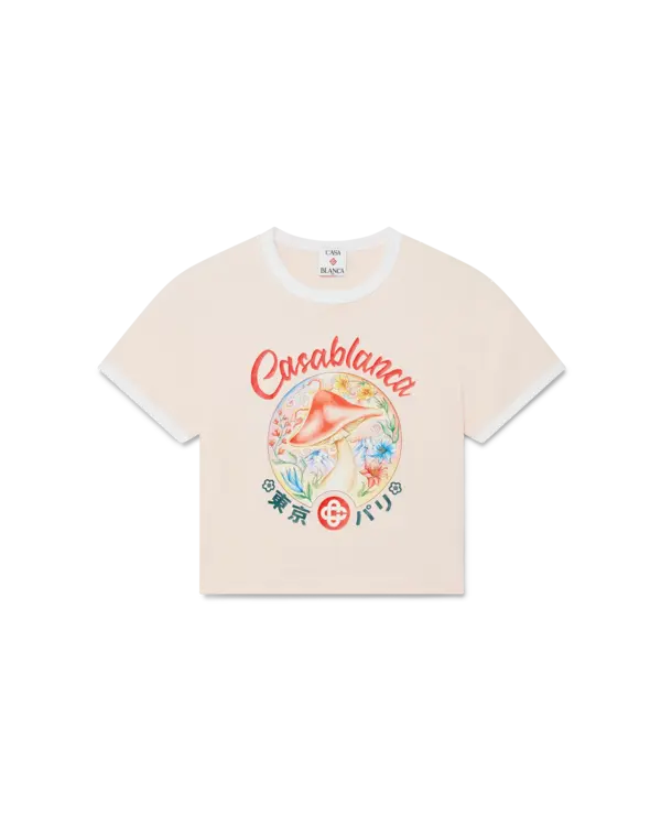Casablanca Mushroom Emblem Cropped T-shirt - Multicolor