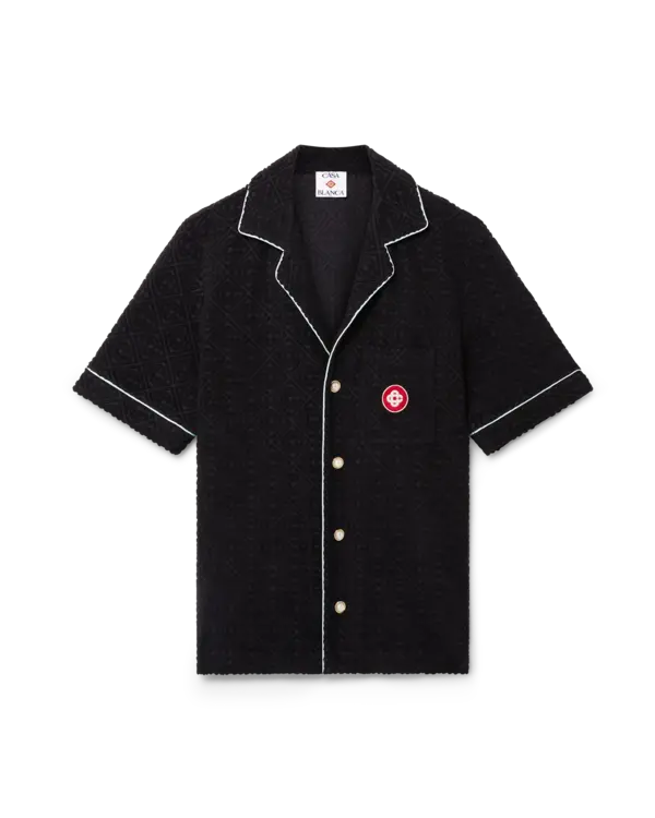 Casablanca Monogram Jacquard Short Sleeve Towelling Shirt - Multicolor
