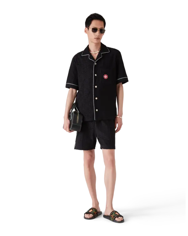 Casablanca Monogram Jacquard Short Sleeve Towelling Shirt - Multicolor
