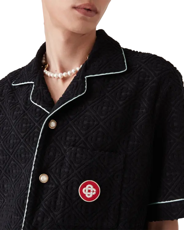 Casablanca Monogram Jacquard Short Sleeve Towelling Shirt - Multicolor