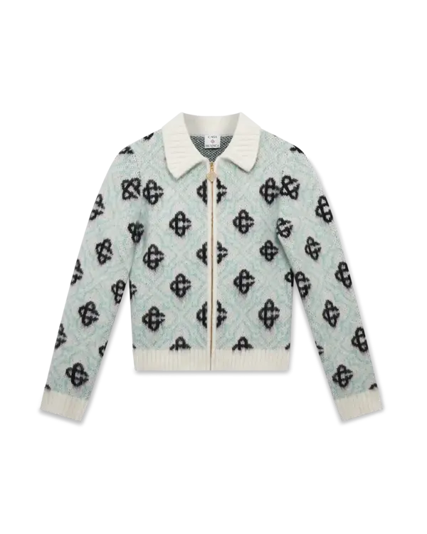 Casablanca Mohair Monogram Zip Jumper - Multicolor