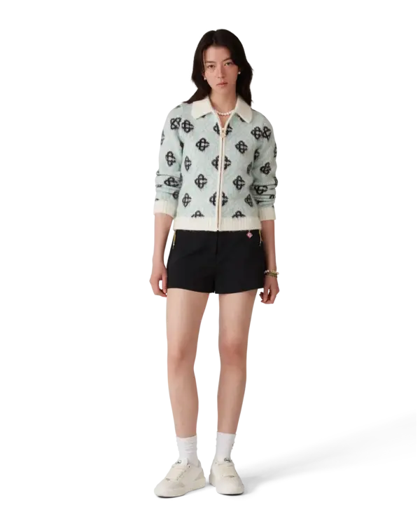 Casablanca Mohair Monogram Zip Jumper - Multicolor