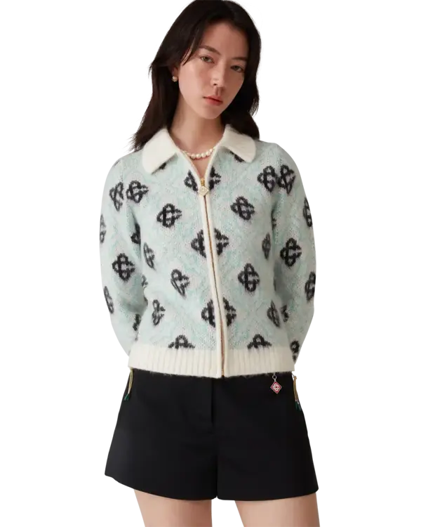 Casablanca Mohair Monogram Zip Jumper - Multicolor