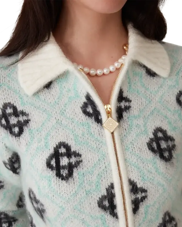 Casablanca Mohair Monogram Zip Jumper - Multicolor