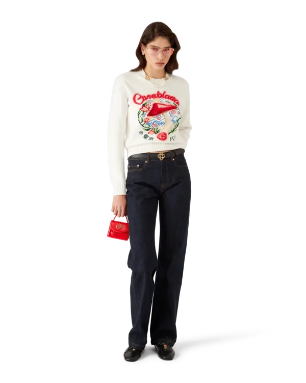 Casablanca Cotton Embroidered Mushroom Jumper - Multicolor