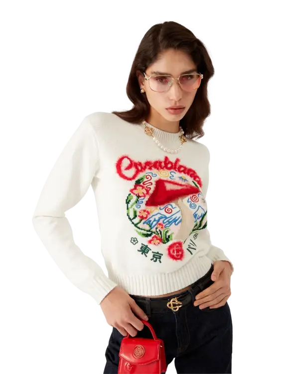 Casablanca Cotton Embroidered Mushroom Jumper - Multicolor