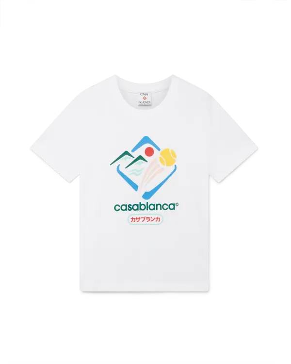 Casablanca Montagne Sportif Cropped Short Sleeve T-shirt - Multicolor