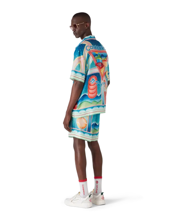 Casablanca Galaxy Court Short Sleeve Silk Shirt