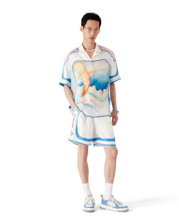 Casablanca Fuji Dream Short Sleeve Silk Shirt - Multicolor