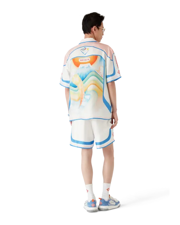 Casablanca Fuji Dream Short Sleeve Silk Shirt - Multicolor