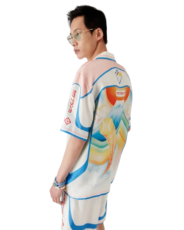 Casablanca Fuji Dream Short Sleeve Silk Shirt - Multicolor